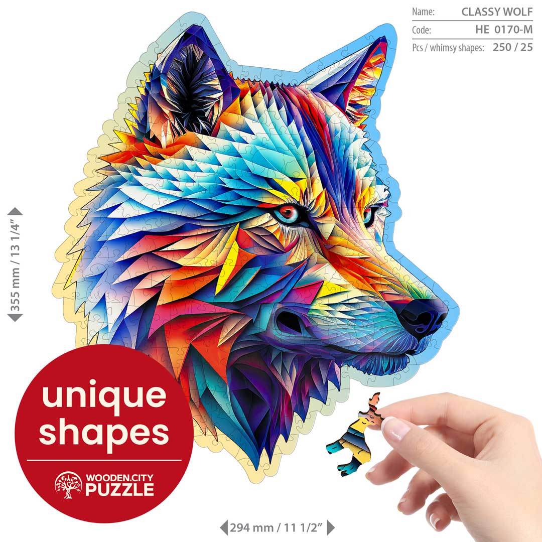 Wooden City: Wooden Puzzle Classy Wolf L - 250 Teile