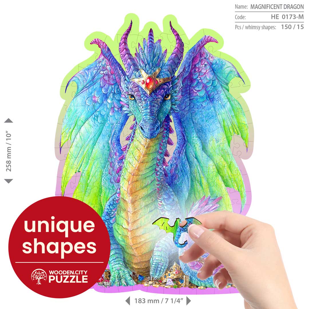 Wooden City Wooden Puzzle Magnificent Dragon 150 Pieces 502211